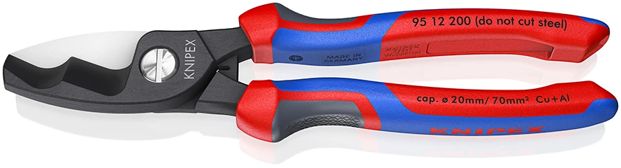 KNIPEX kabelschaar dubbele snijkanten 200mm (95 12 200) | Kabel24