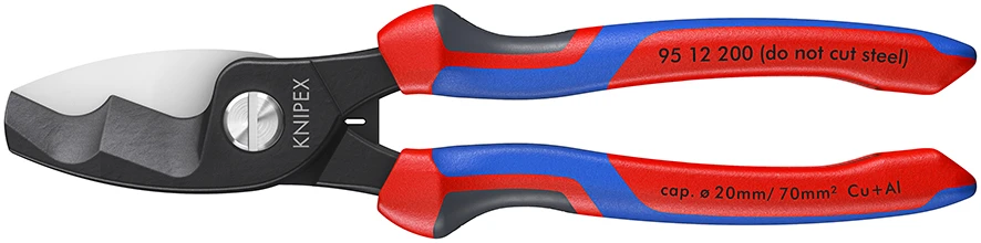KNIPEX kabelschaar dubbele snijkanten 200mm (95 12 200) | Kabel24