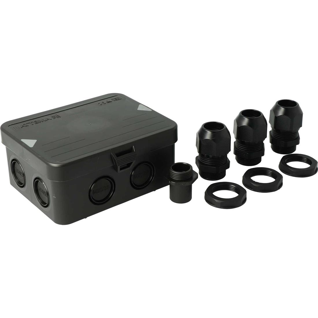 ATTEMA aftakdoos met wartels M20/M25 IP65 zwart (AK2-M20/M25) | Kabel24