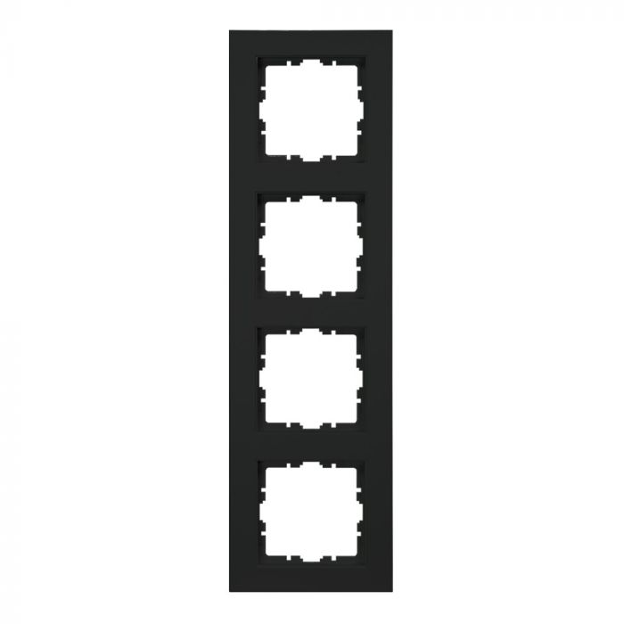 EMhub Quadro55 (by Kopp) afdekraam 4-voudig - zwart mat (4088091) | Kabel24