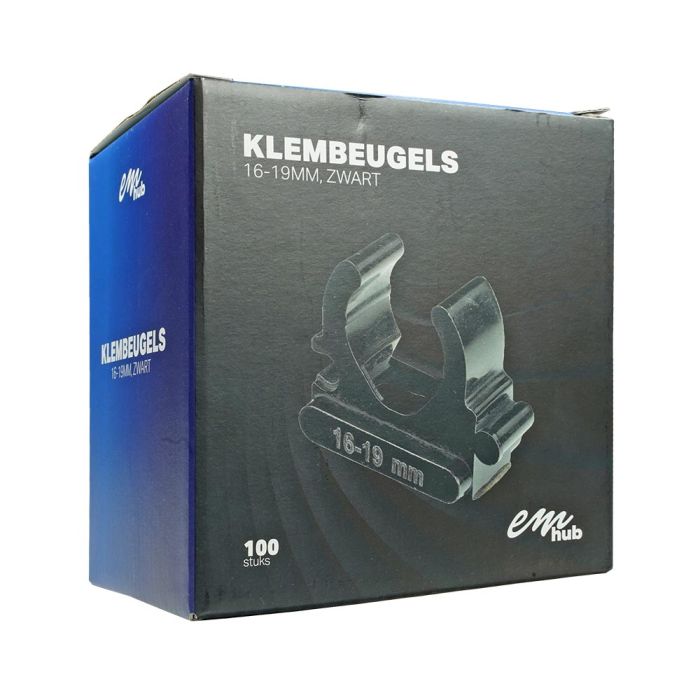 EMhub klembeugel 16 - 19mm - zwart per 100 stuks | Kabel24