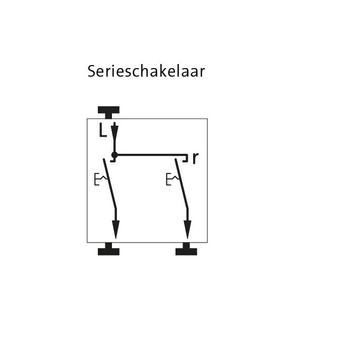 Kopp sokkel terugverende serie pulsschakelaar (504000009) | Kabel24